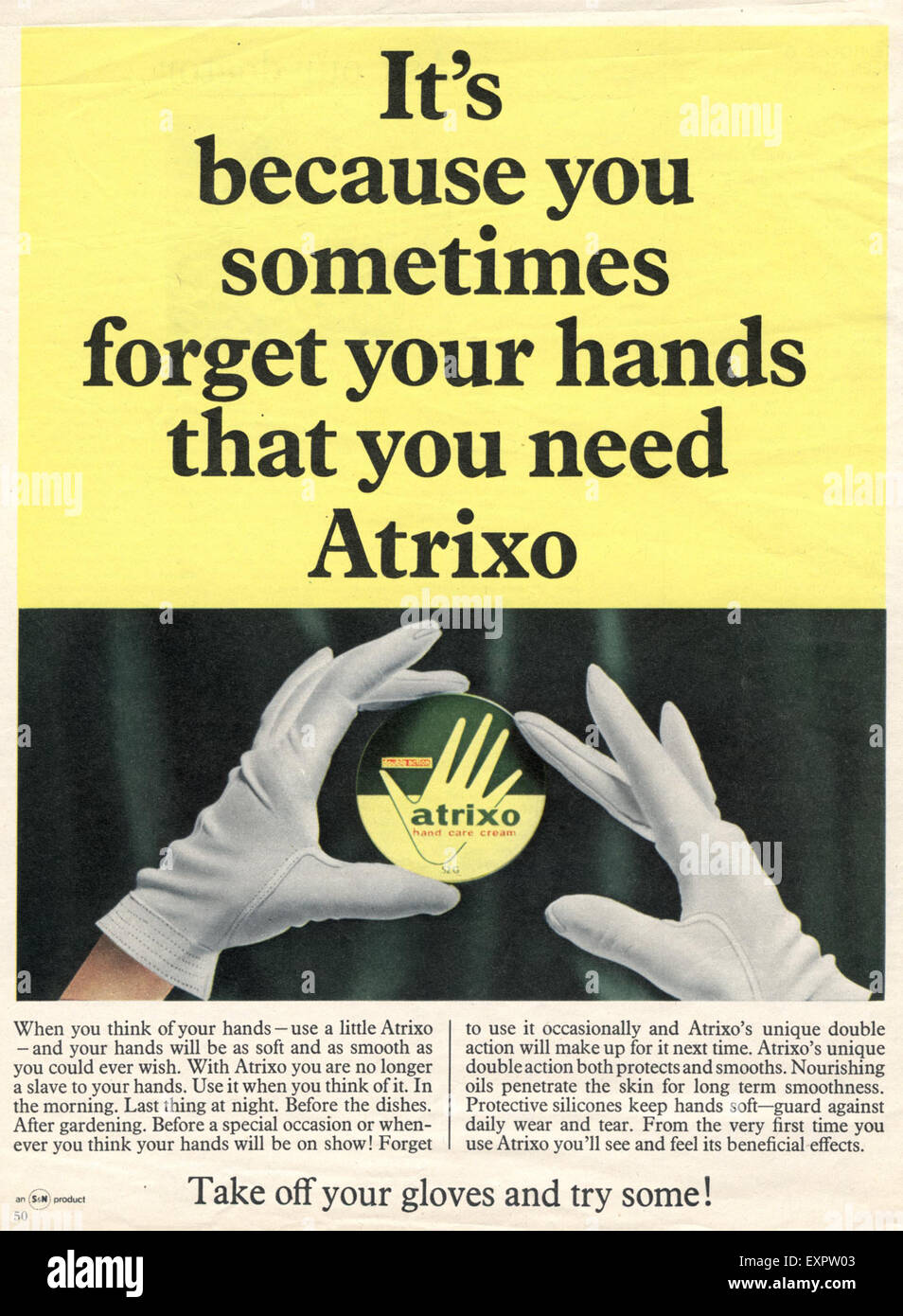 1960s UK Atrixo Magazine Advert Stock Photo - Alamy