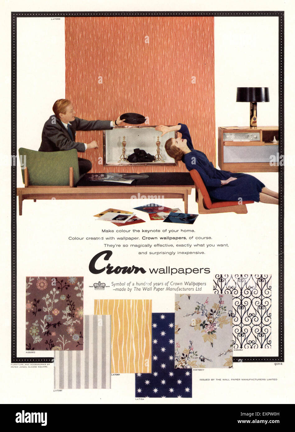 1950s UK Crown Magazine Advert Stock Photo - Alamy