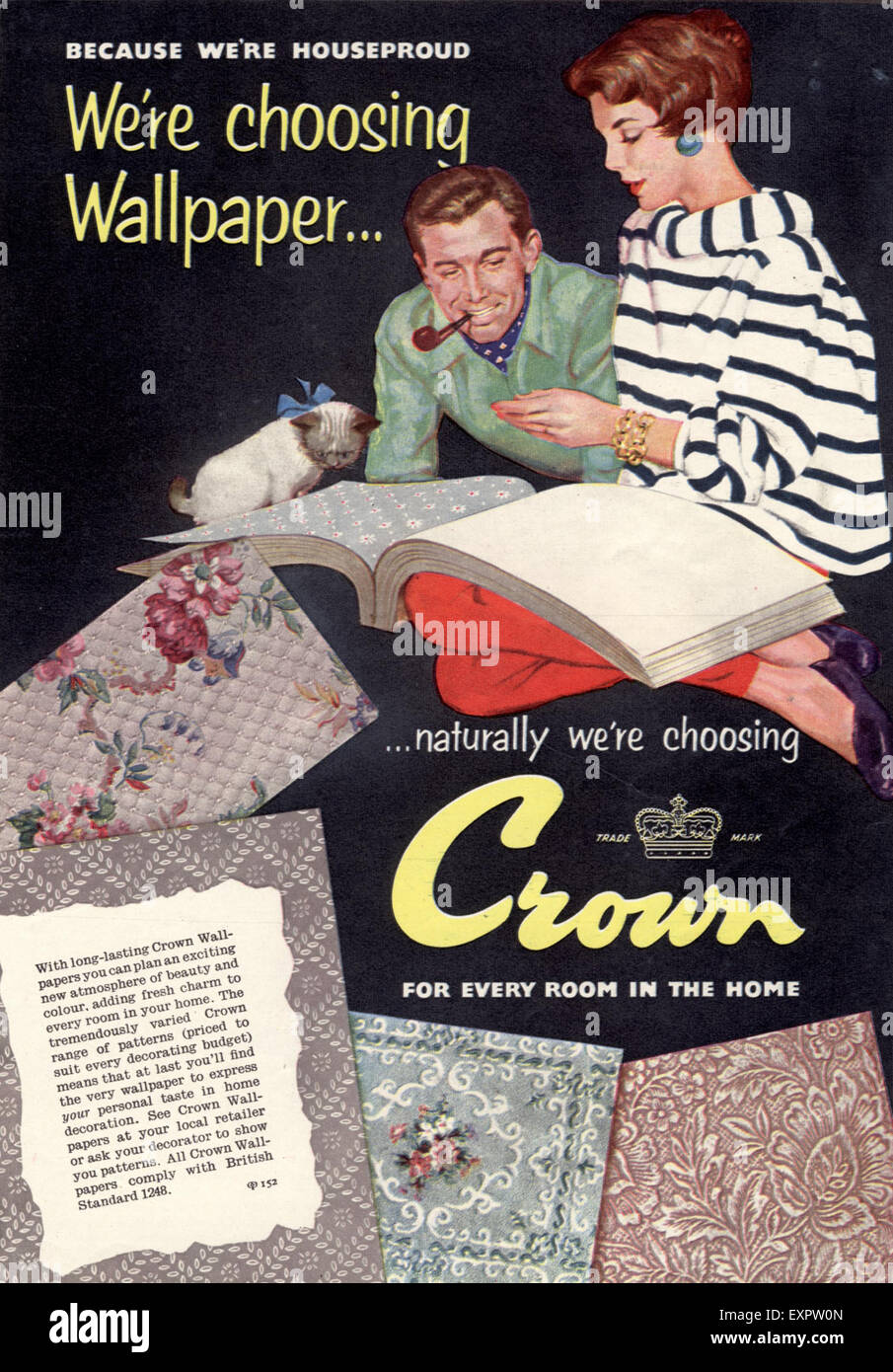 1950s UK Crown Magazine Advert Stock Photo - Alamy