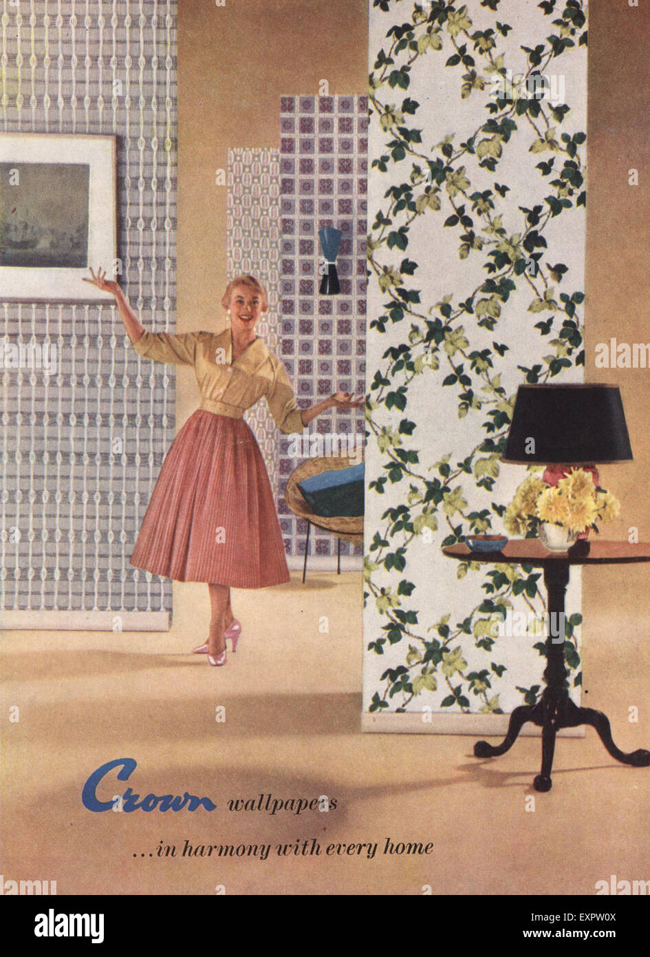 1950s UK Crown Magazine Advert Stock Photo - Alamy