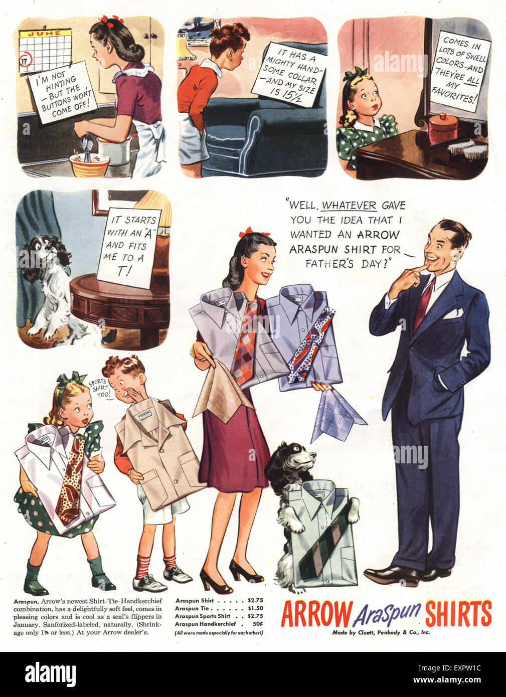 1940s USA Arrow Magazine Advert Stock Photo - Alamy