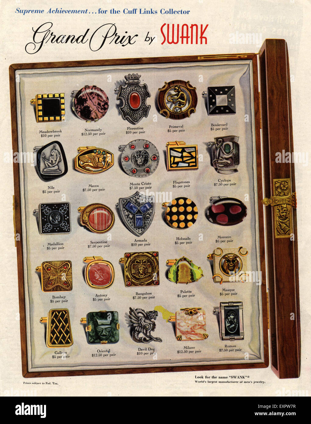 1950s USA Swank Magazine Advert Stock Photo - Alamy