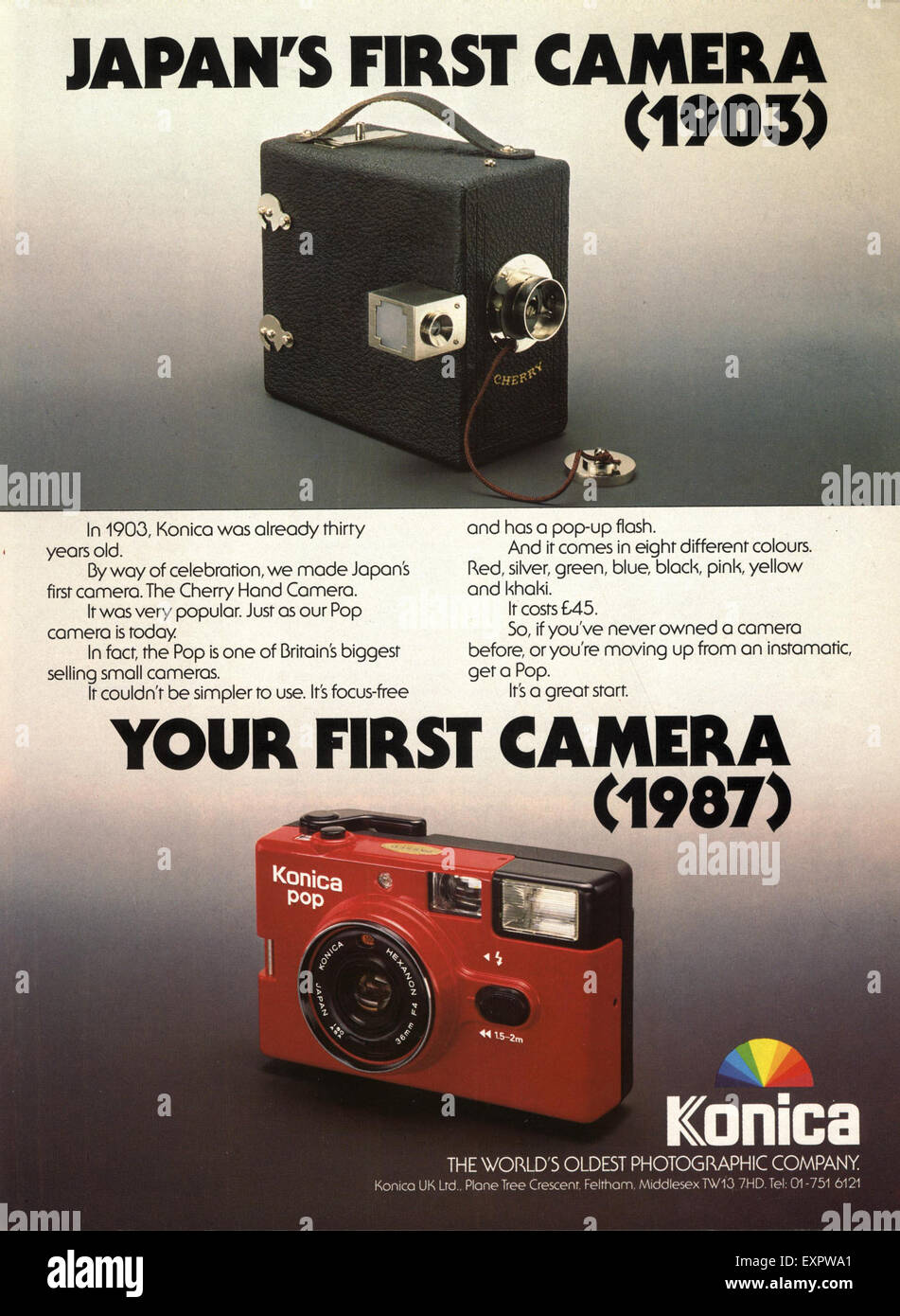 1980s UK Konica Magazine Advert Stock Photo - Alamy