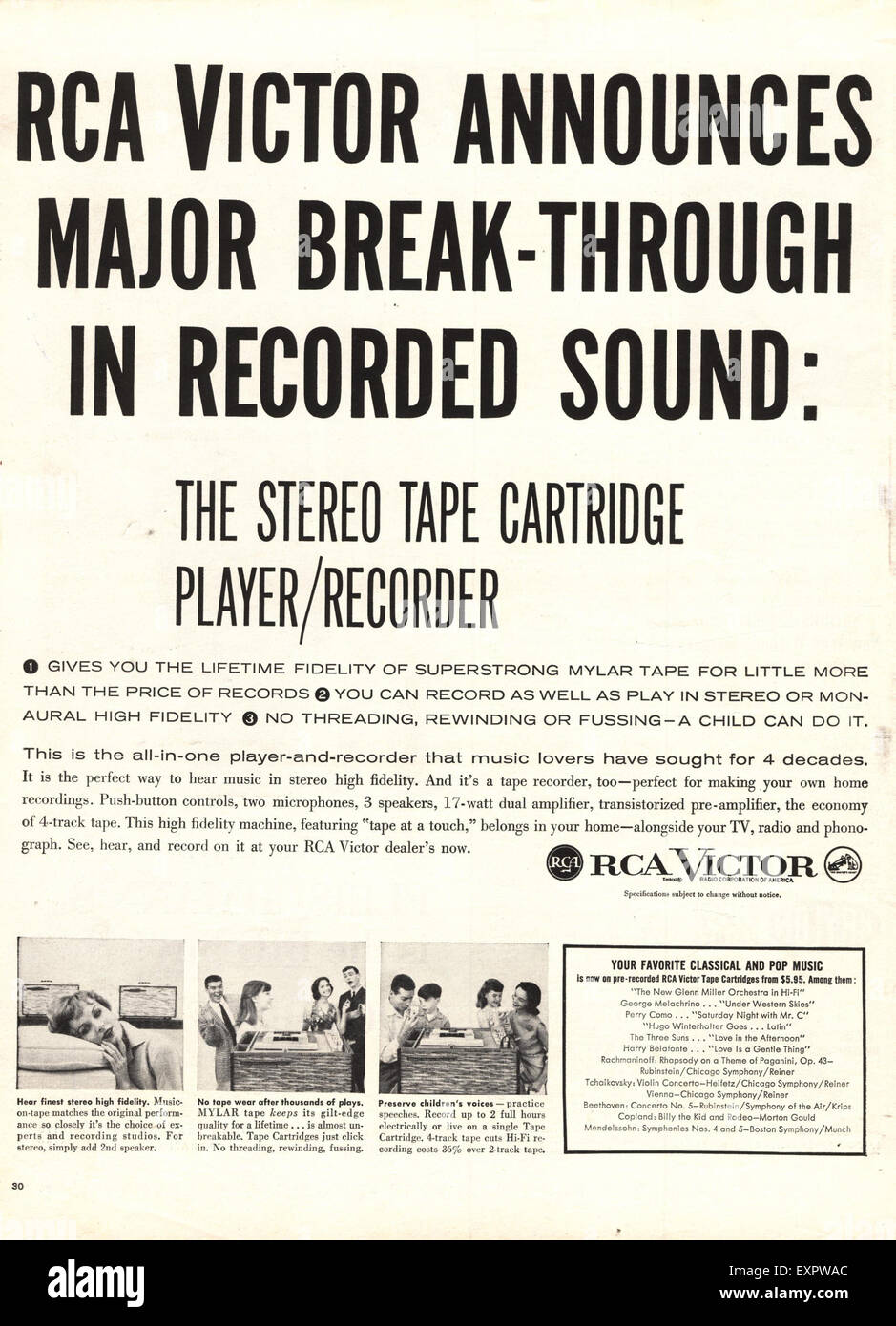 1960s USA RCA Magazine Advert Stock Photo - Alamy