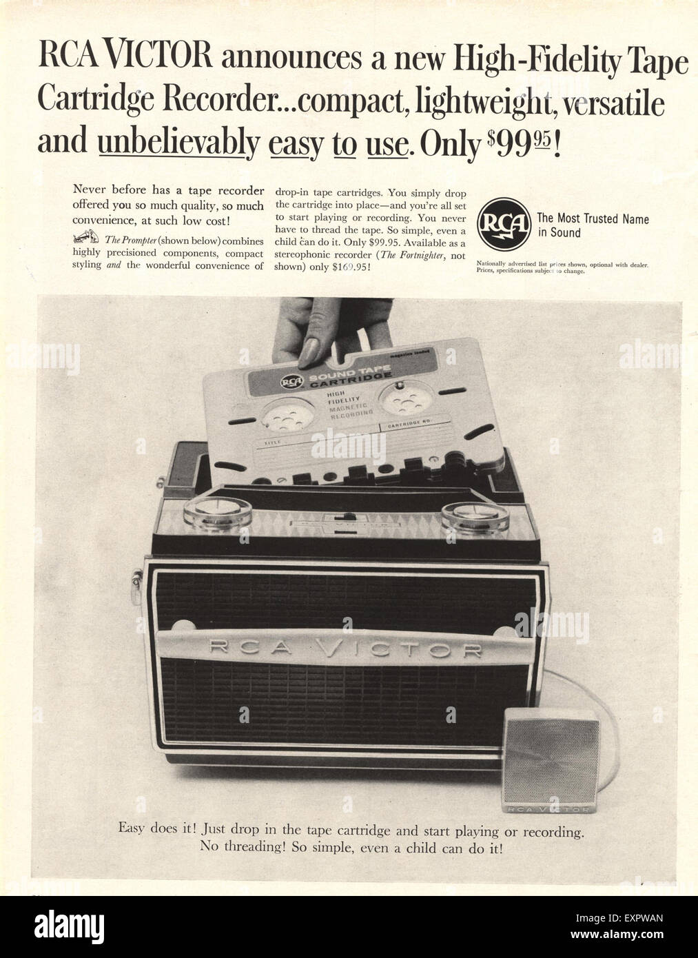 1960s USA Rca Cassettes Players Recorders Magazine Advert Stock Photo ...