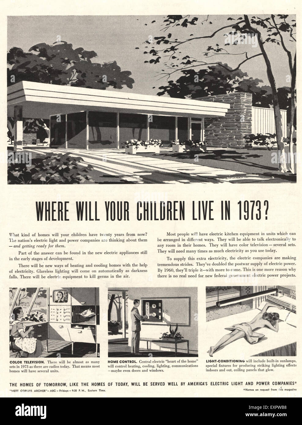 1950s USA Homes of the future Magazine Advert Stock Photo - Alamy