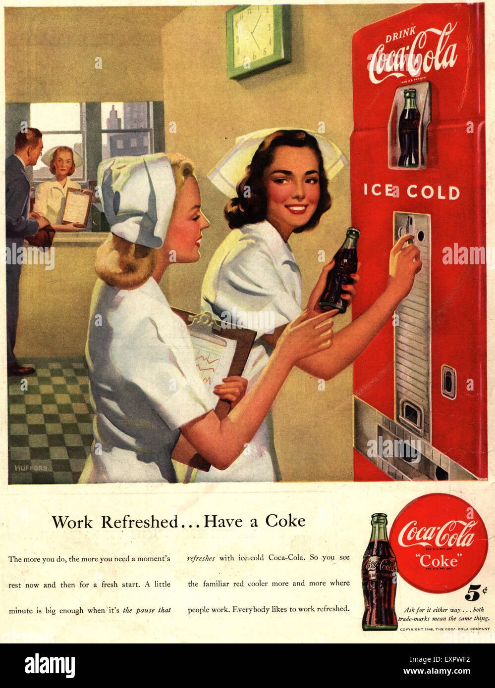 1940s USA Coca-Cola Magazine Advert Stock Photo - Alamy