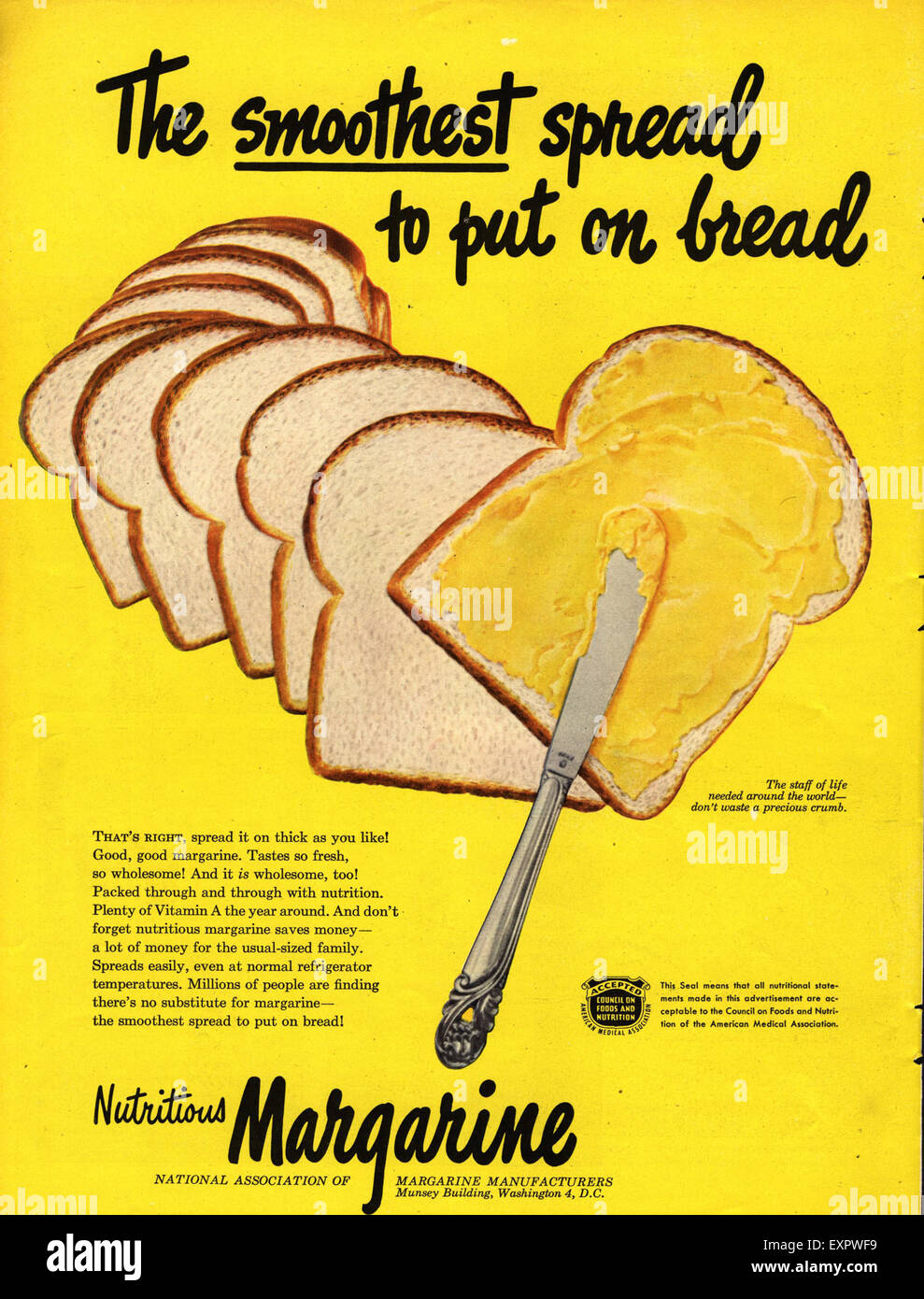 1940s USA Margarine Magazine Advert Stock Photo - Alamy