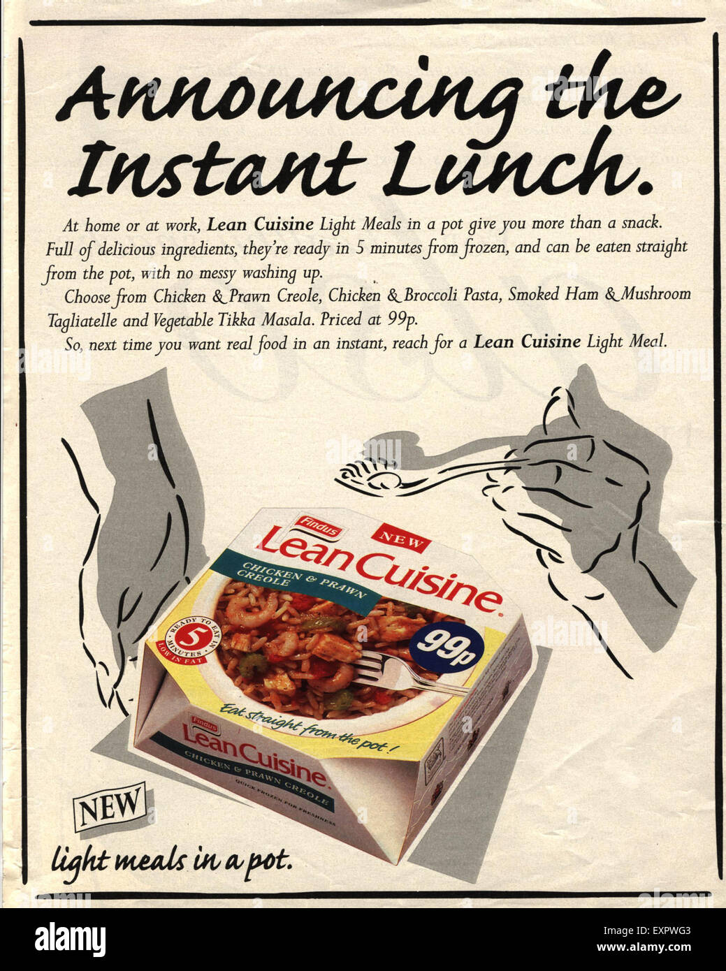 1990s UK Instant Lunches Magazine Advert Stock Photo - Alamy