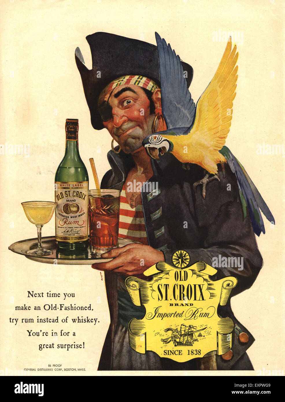 1940s USA St. Croix Rum Magazine Advert Stock Photo - Alamy
