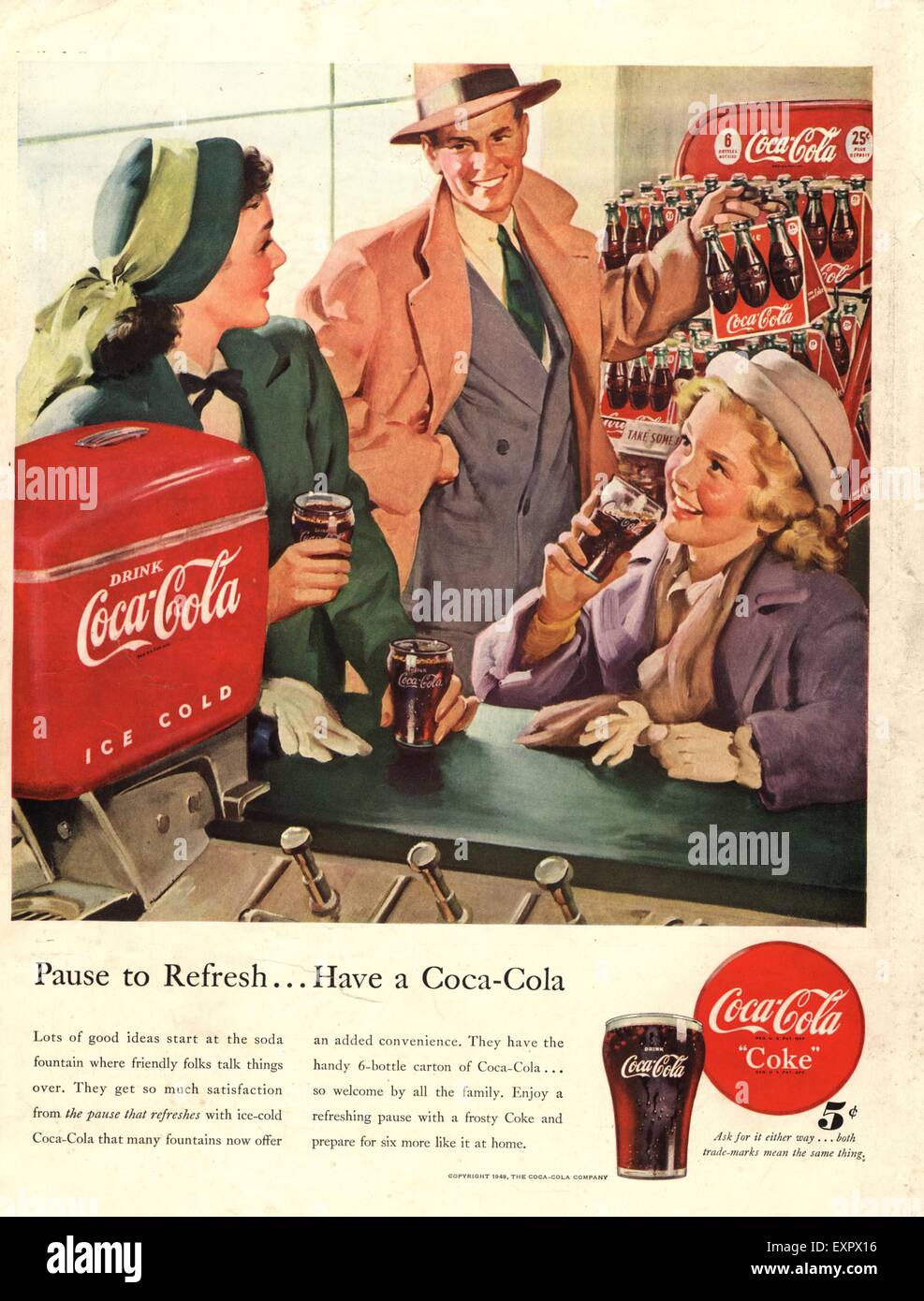1940s USA Coca-Cola Magazine Advert Stock Photo - Alamy