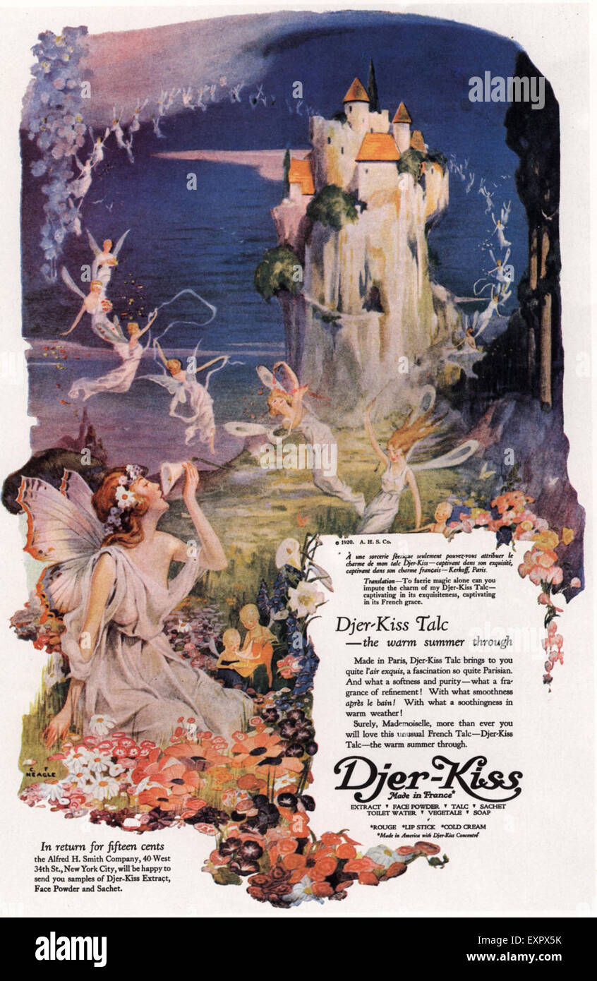 1920s USA Djer-Kiss Magazine Advert Stock Photo - Alamy