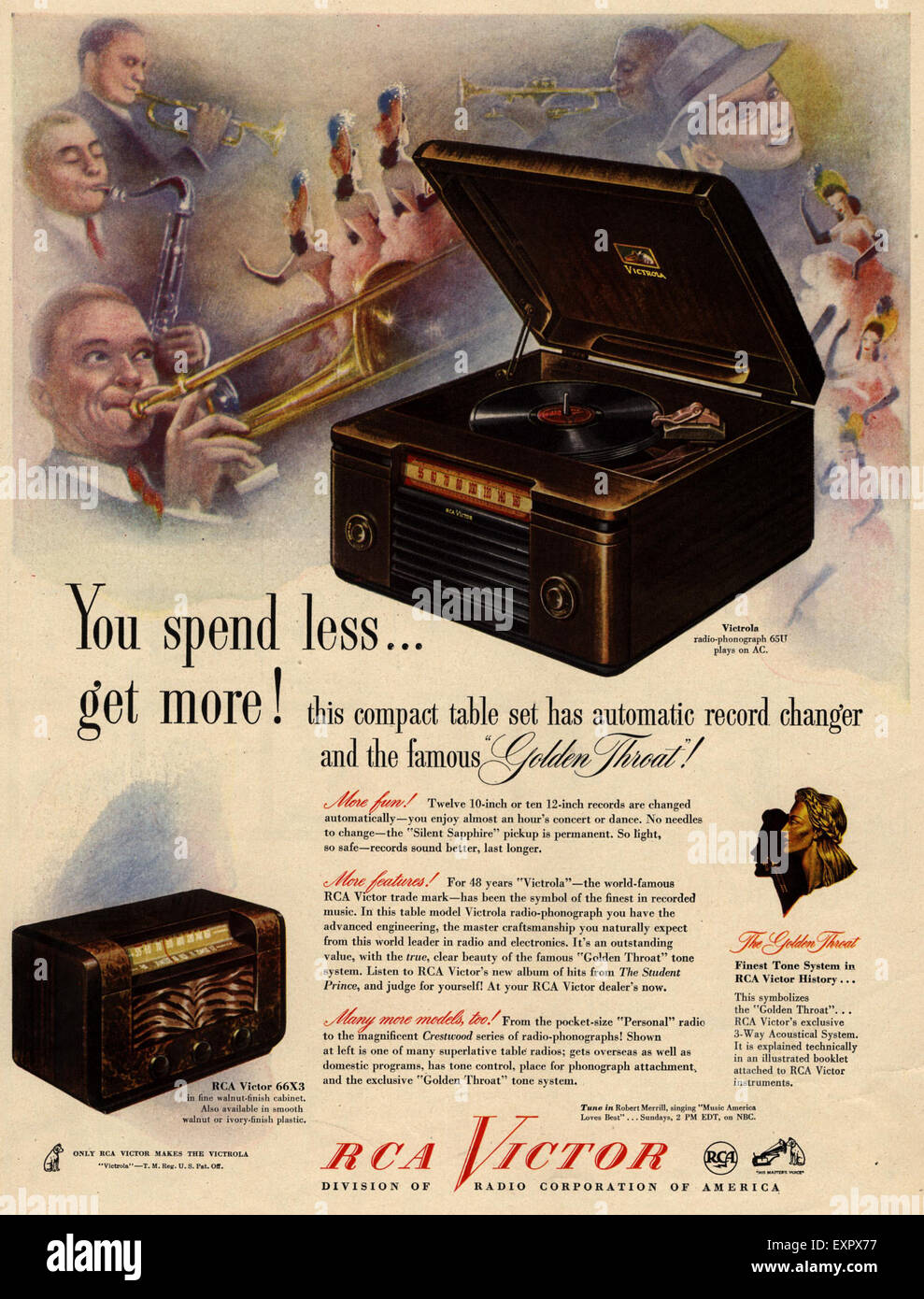 Vintage 1952 RCA Victor Portable Radio Print Ad Advertisements Art ...