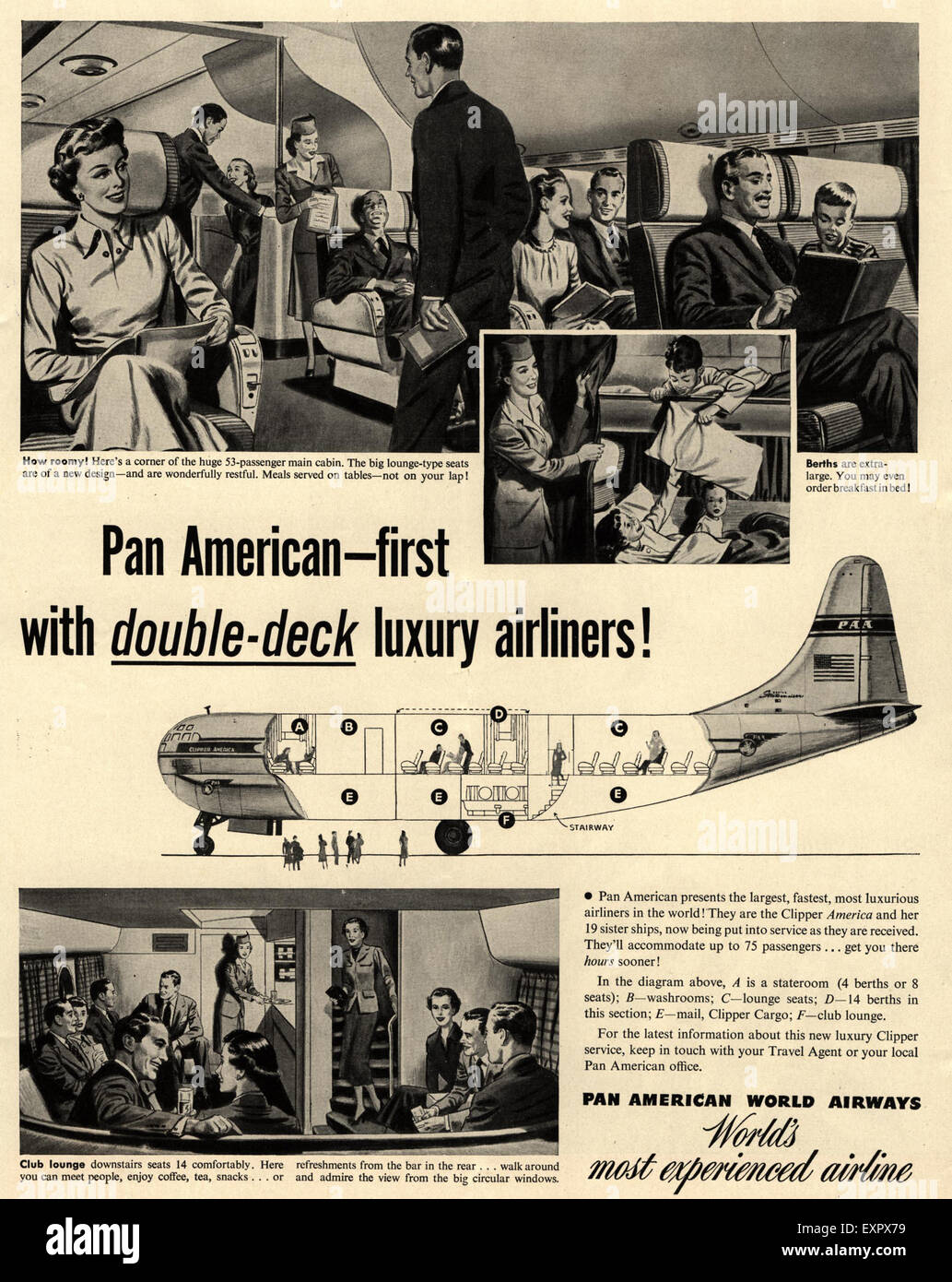 1940s USA Pan Am Magazine Advert Stock Photo - Alamy