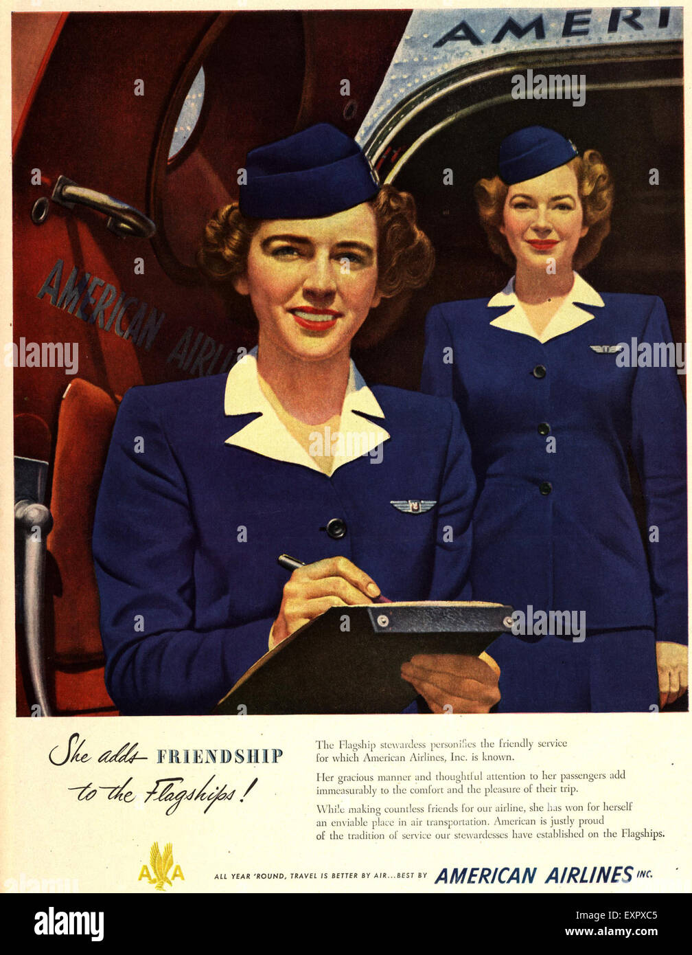 1940s USA Airlines Magazine Advert Stock Photo - Alamy