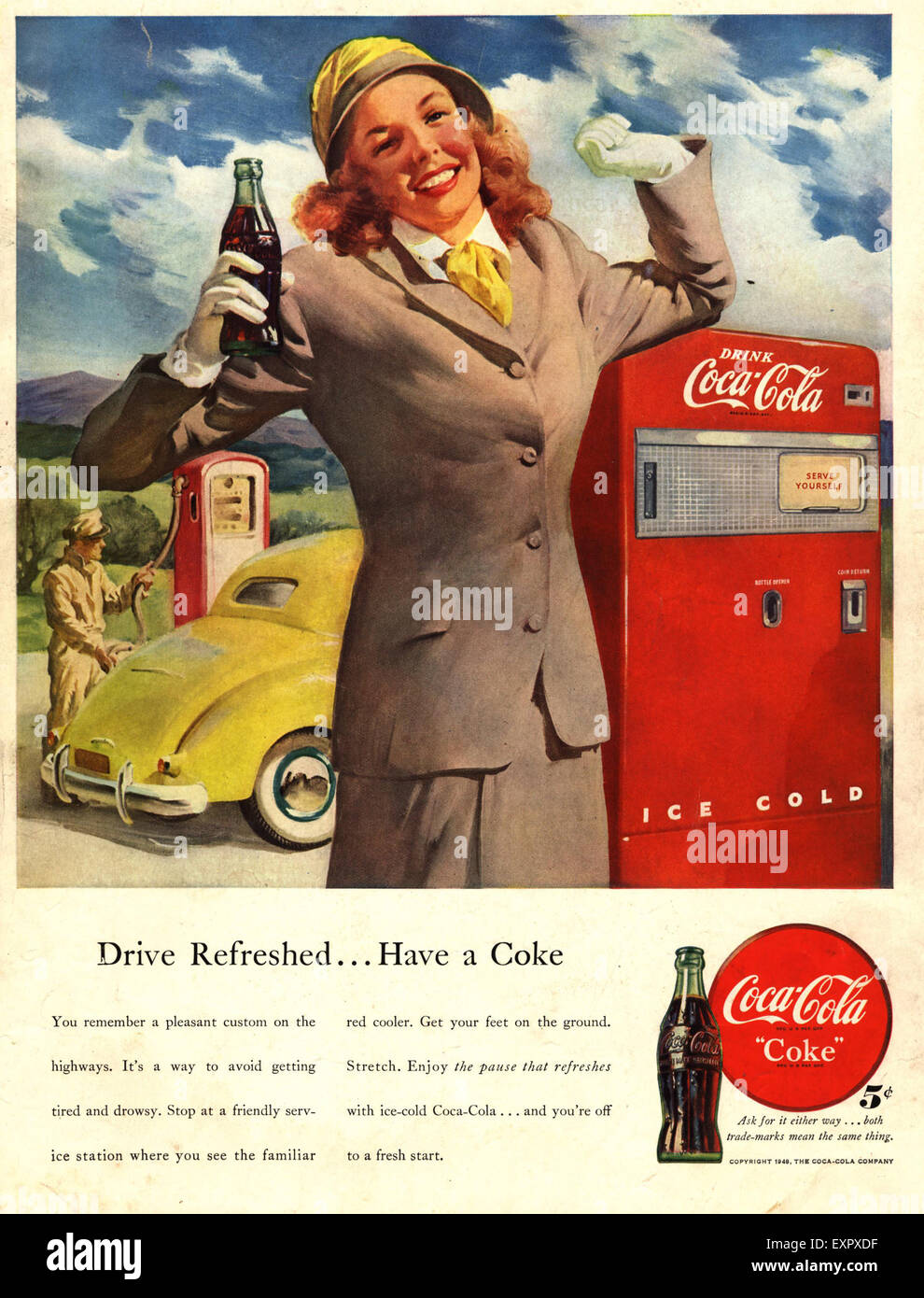 1940s USA Coca-Cola Magazine Advert Stock Photo - Alamy