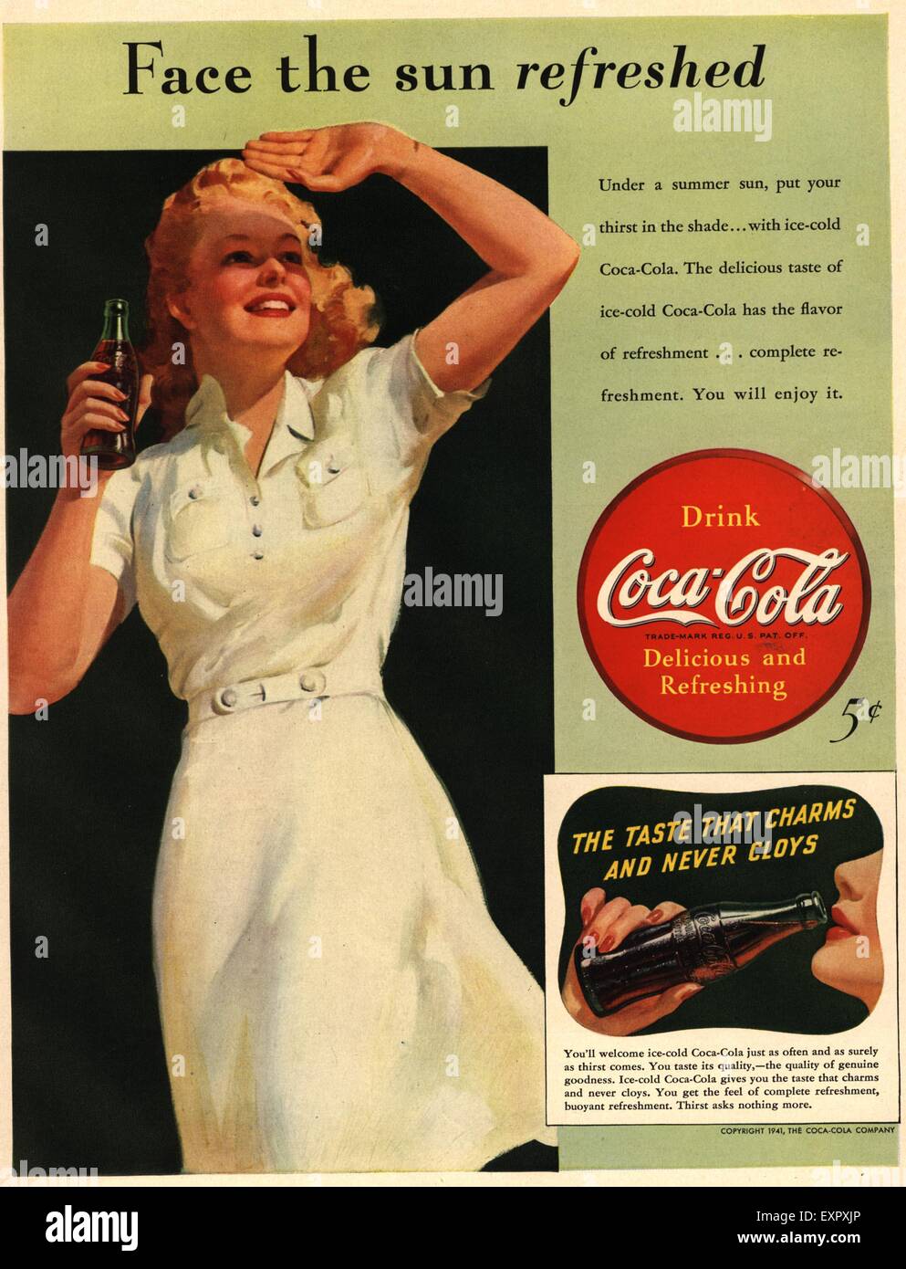 1940s USA Coca-Cola Magazine Advert Stock Photo - Alamy