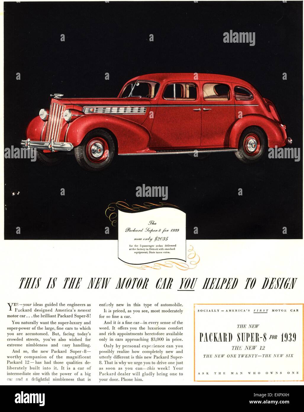 1930s USA Packard Magazine Advert Stock Photo - Alamy
