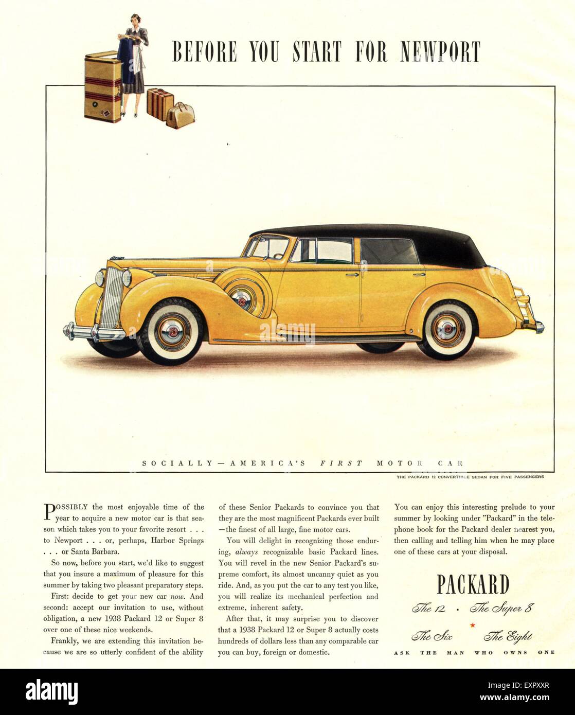 1930s USA Packard Magazine Advert Stock Photo - Alamy