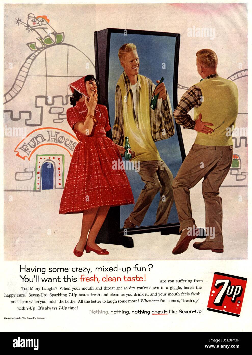 1950s USA 7up Magazine Advert Stock Photo - Alamy