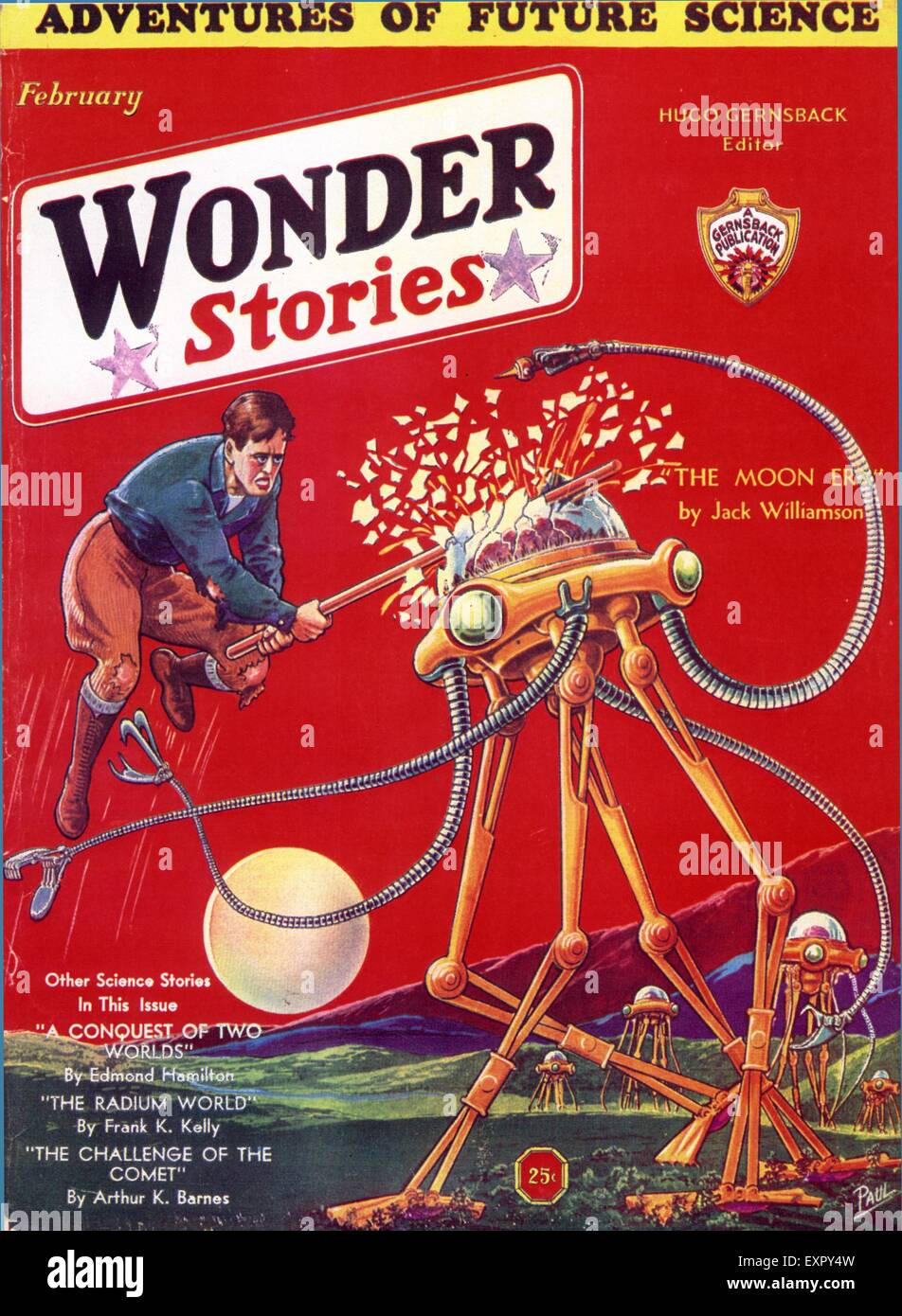 1930s USA Wonder Stories Magazine Cover Stock Photo - Alamy