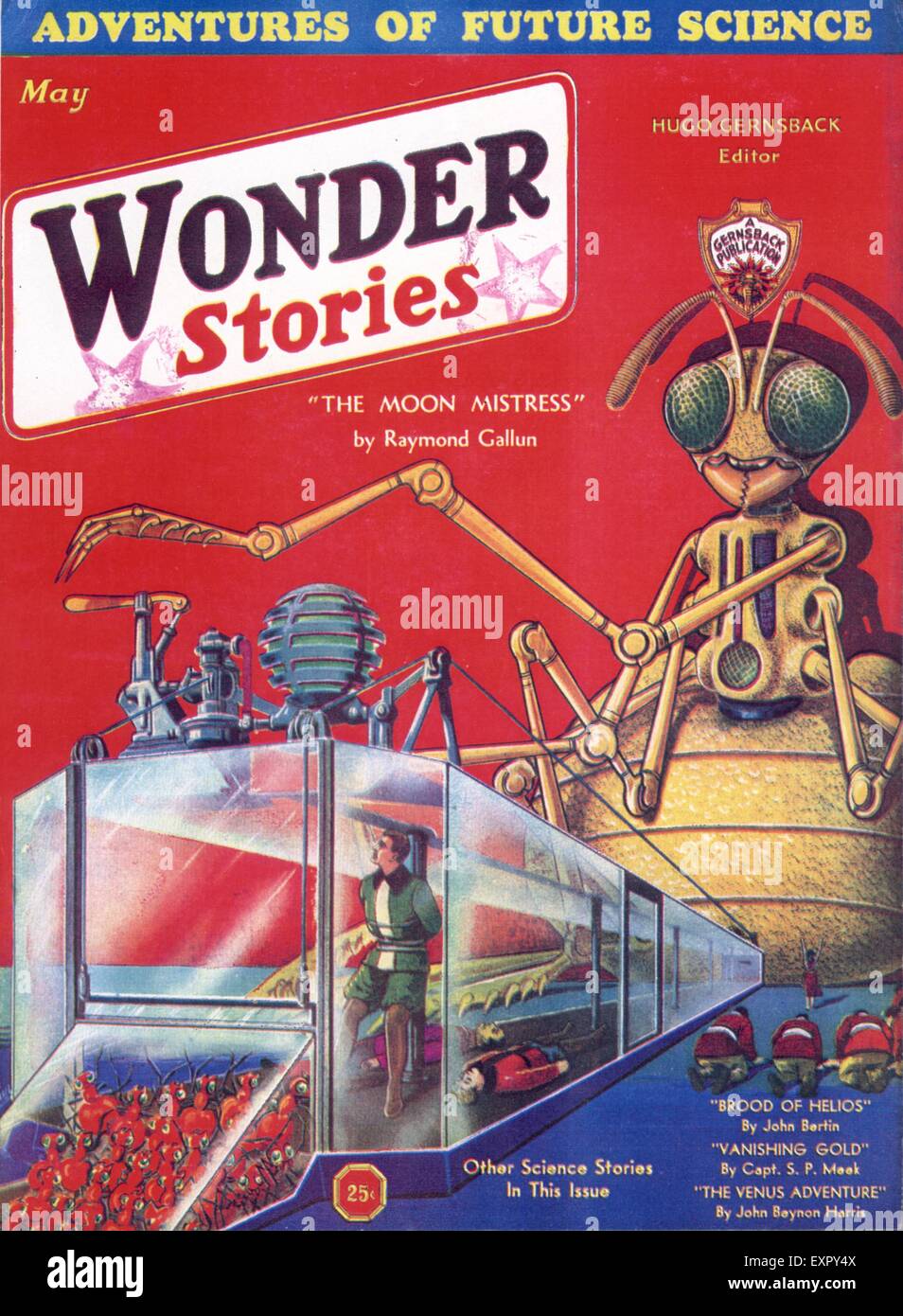1930s USA Wonder Stories Magazine Cover Stock Photo - Alamy