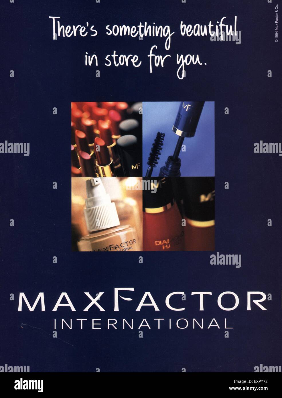 1990s UK Max Factor Magazine Advert Stock Photo - Alamy