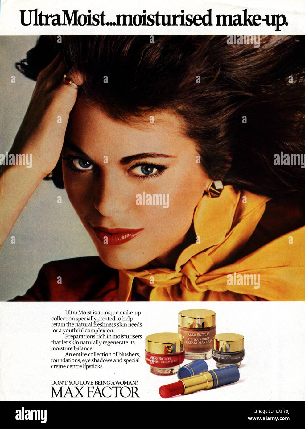 1980s UK Max Factor Magazine Advert Stock Photo - Alamy