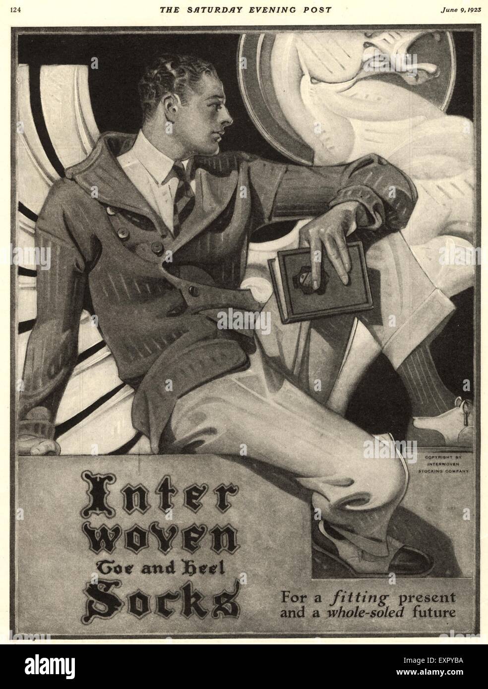 1920s USA Interwoven Socks Magazine Advert Stock Photo - Alamy