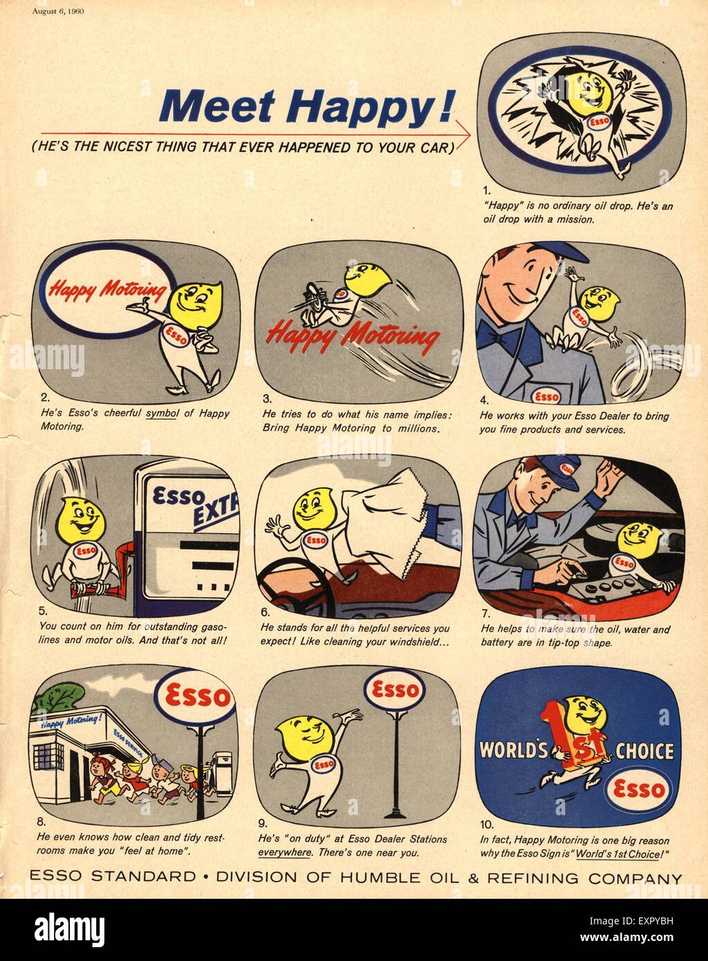 1960s USA Esso Magazine Advert Stock Photo - Alamy