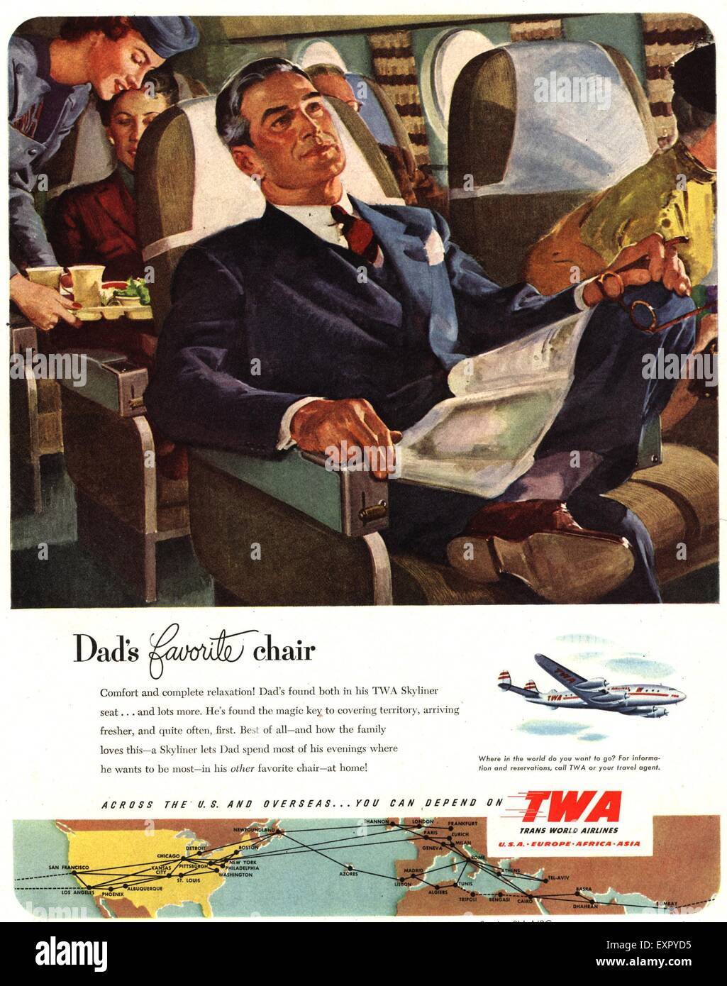 1950s usa airlines magazine advert hi-res stock photography and images ...