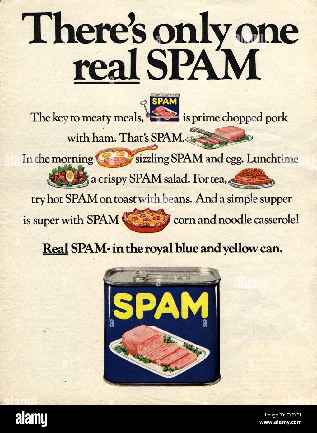 1980s UK Spam Magazine Advert Stock Photo - Alamy