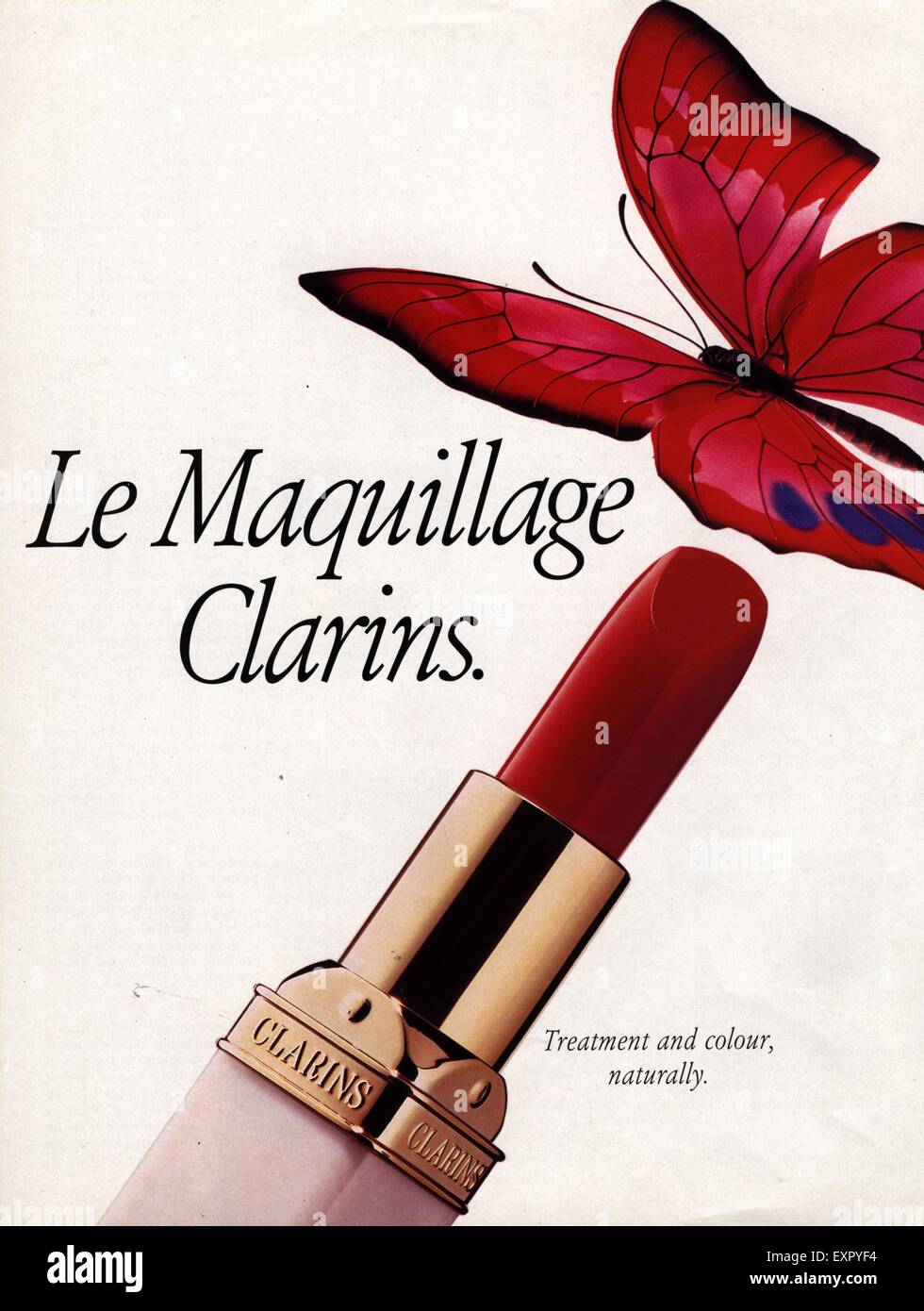 1980s UK Clarins Magazine Advert Stock Photo - Alamy