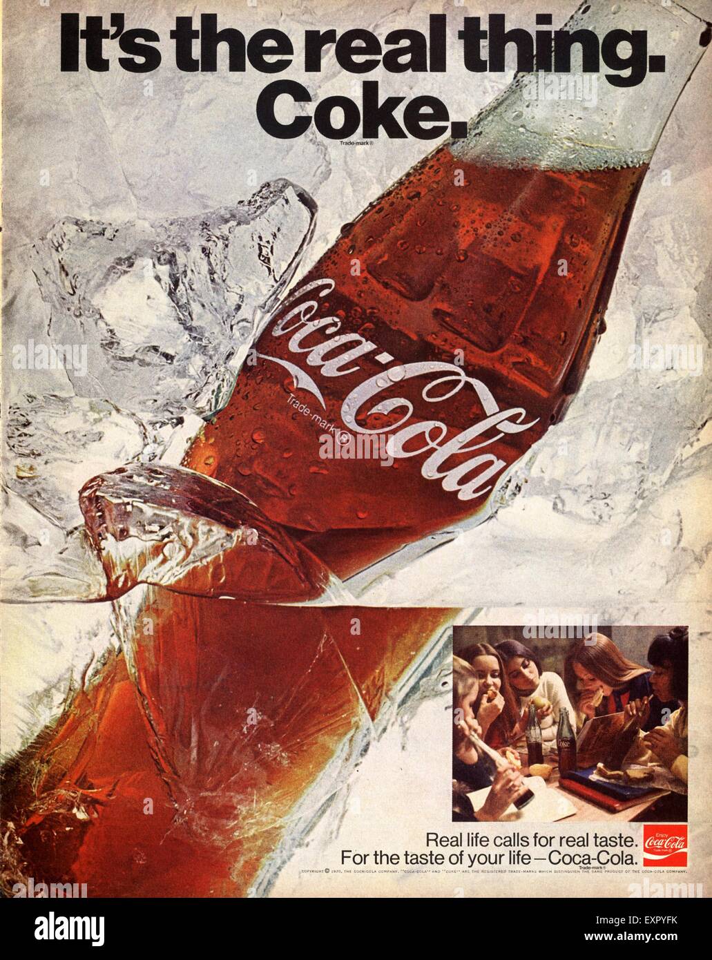 1970s USA Coca-Cola Magazine Advert Stock Photo - Alamy