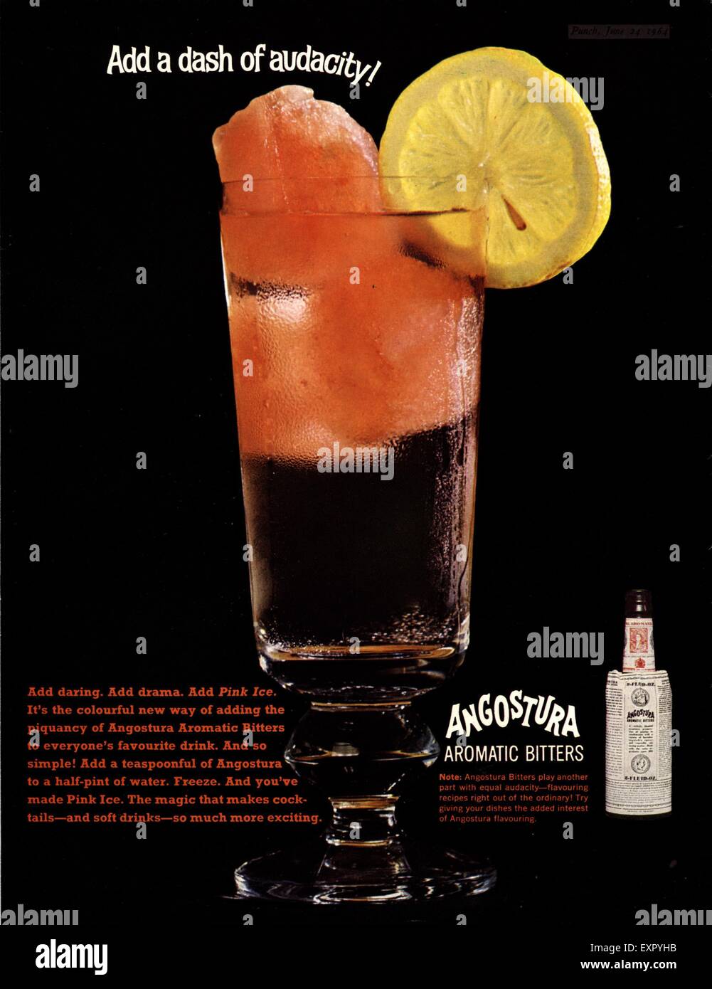 1960s UK Angostura Bitters Magazine Advert Stock Photo - Alamy