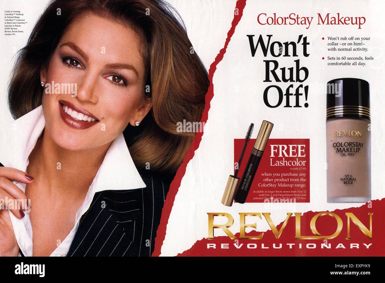 1990s UK Revlon Magazine Advert Stock Photo - Alamy