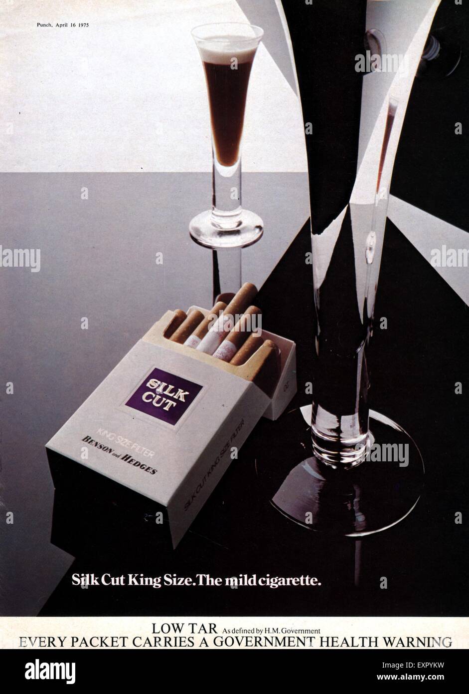 1970s UK Silk Cut Magazine Advert Stock Photo - Alamy