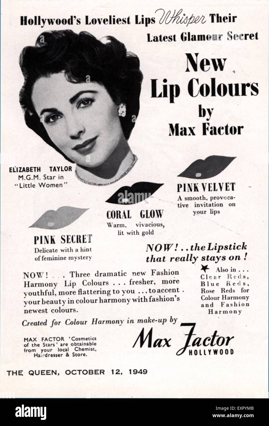 1940s UK Max Factor Magazine Advert Stock Photo - Alamy