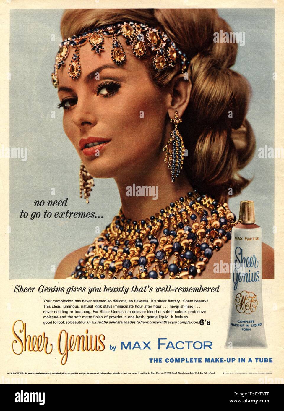 1960s UK Max Factor Magazine Advert Stock Photo - Alamy