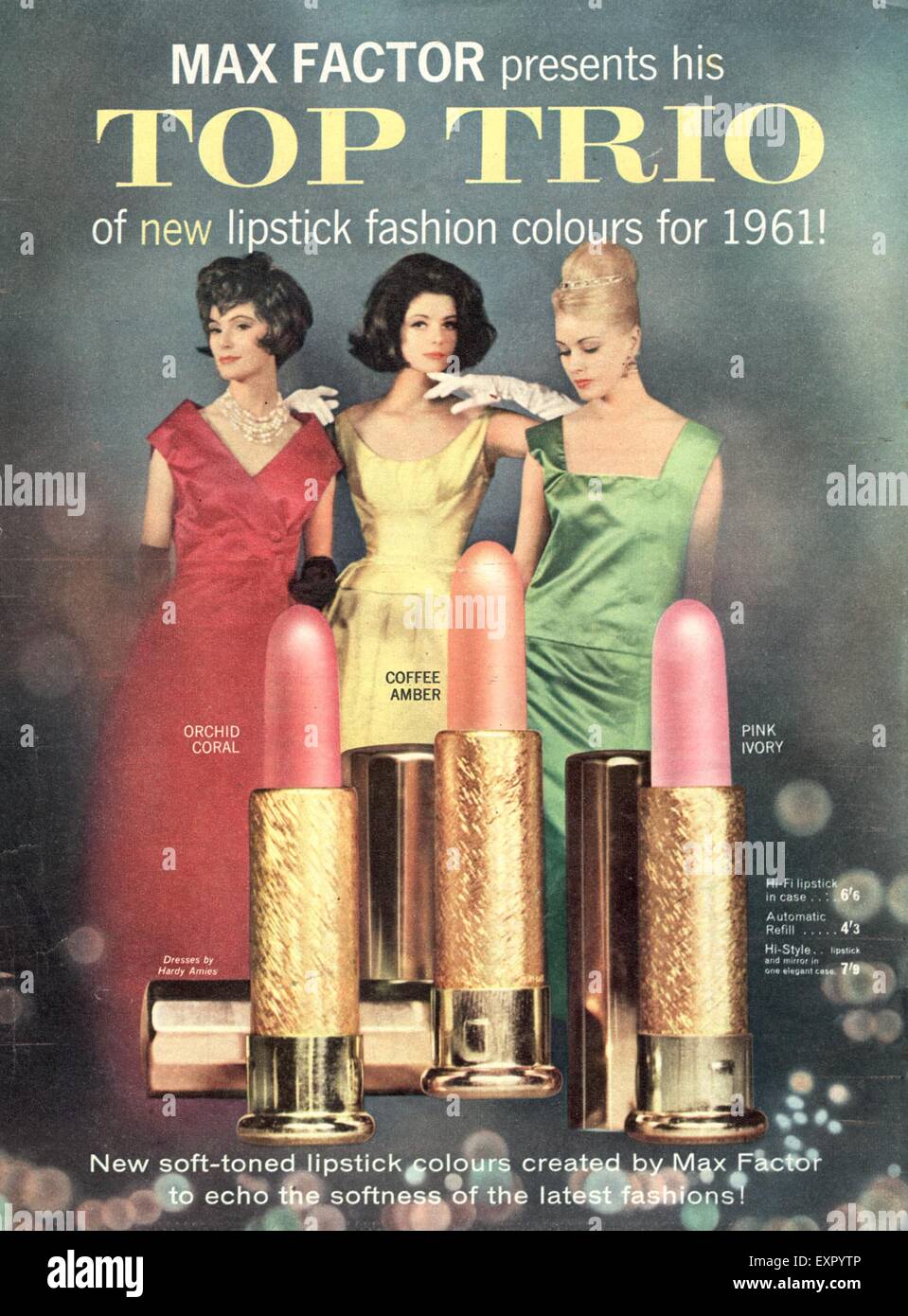1960s UK Max Factor Magazine Advert Stock Photo - Alamy