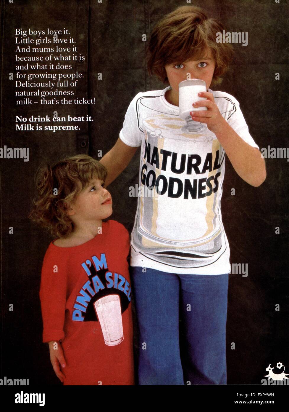 1970s UK Milk Magazine Advert Stock Photo - Alamy