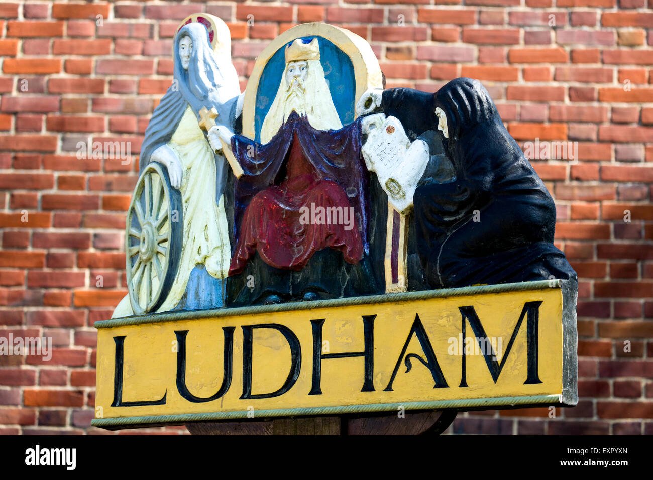 Ludham village sign. Norfolk Broads England UK Stock Photo - Alamy