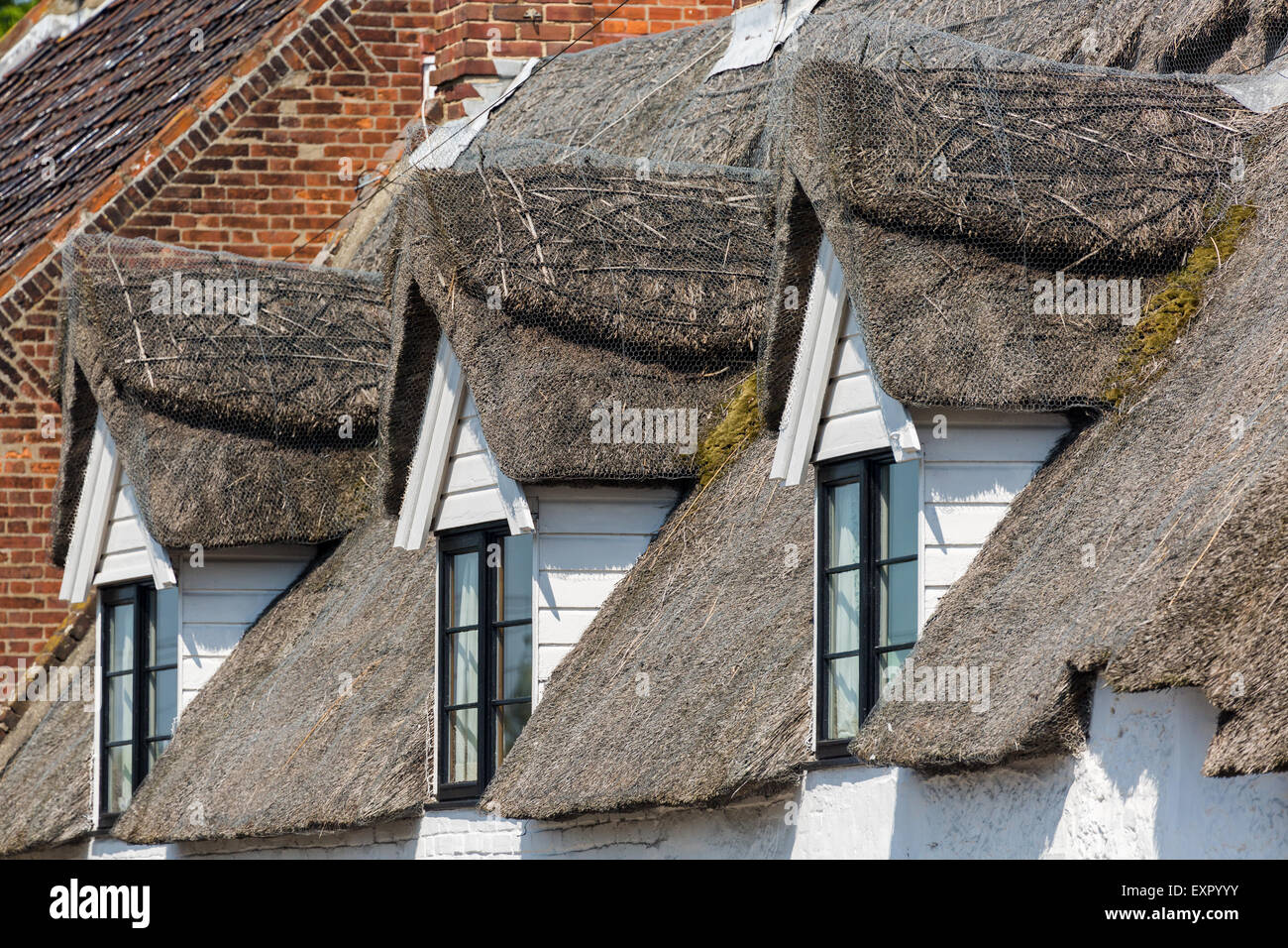 old thatched roofs. Ludham Village Norfolk Broads Stock Photo - Alamy