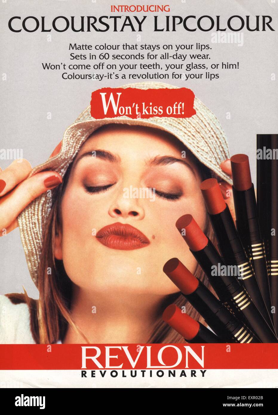 1990s UK Revlon Magazine Advert Stock Photo - Alamy