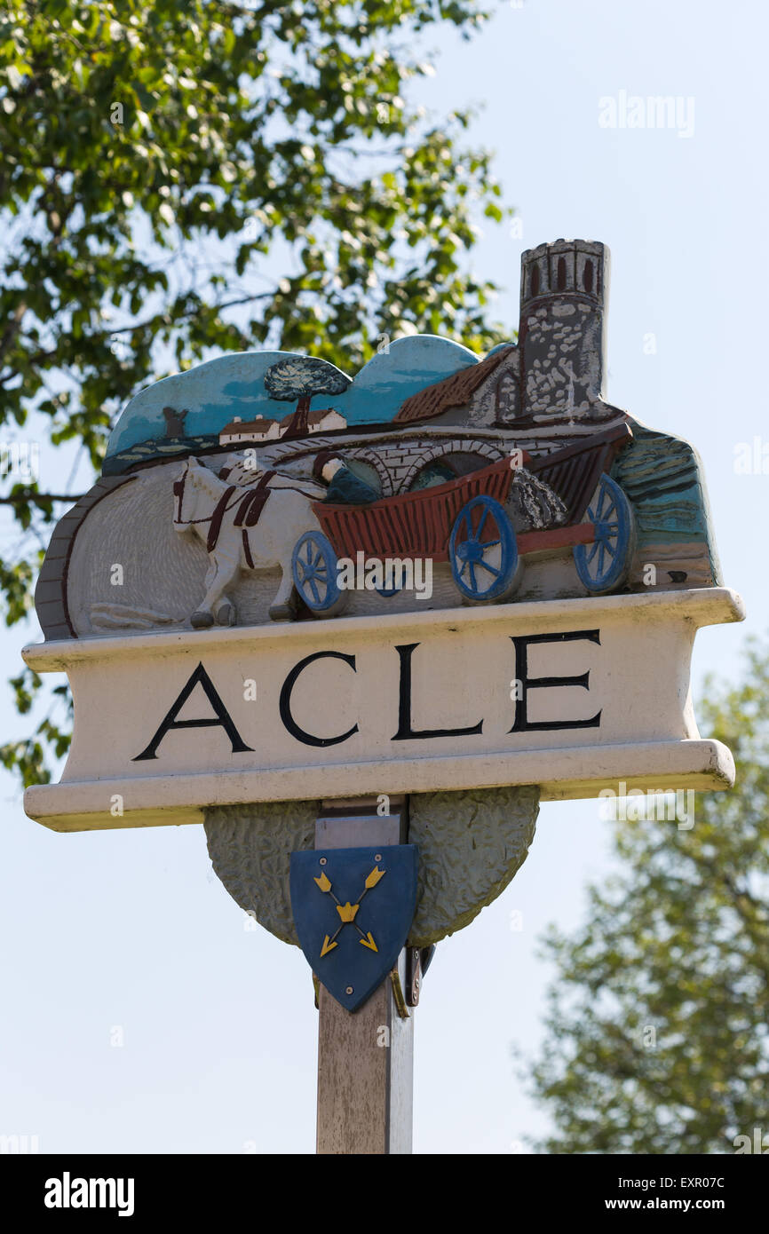 ACLE village sign. Norfolk Broads England UK Stock Photo - Alamy