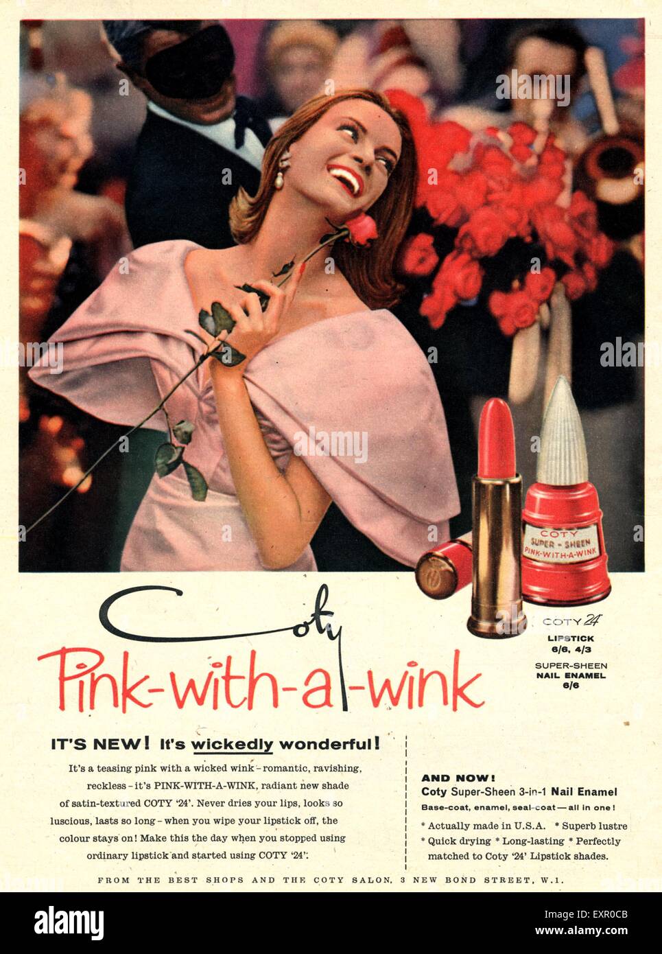 1960s UK Coty Magazine Advert Stock Photo - Alamy