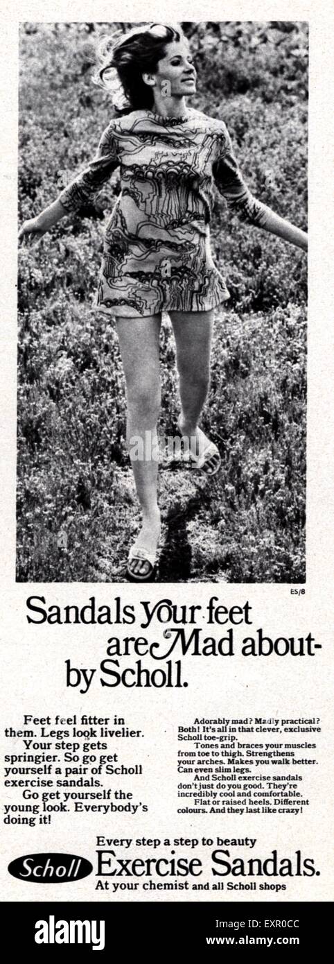 1960s UK Scholl Magazine Advert Stock Photo - Alamy