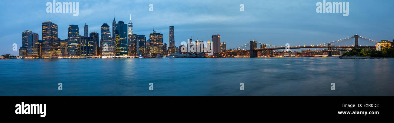 New York Skyline and Brooklyn Bridge Panorama Stock Photo - Alamy