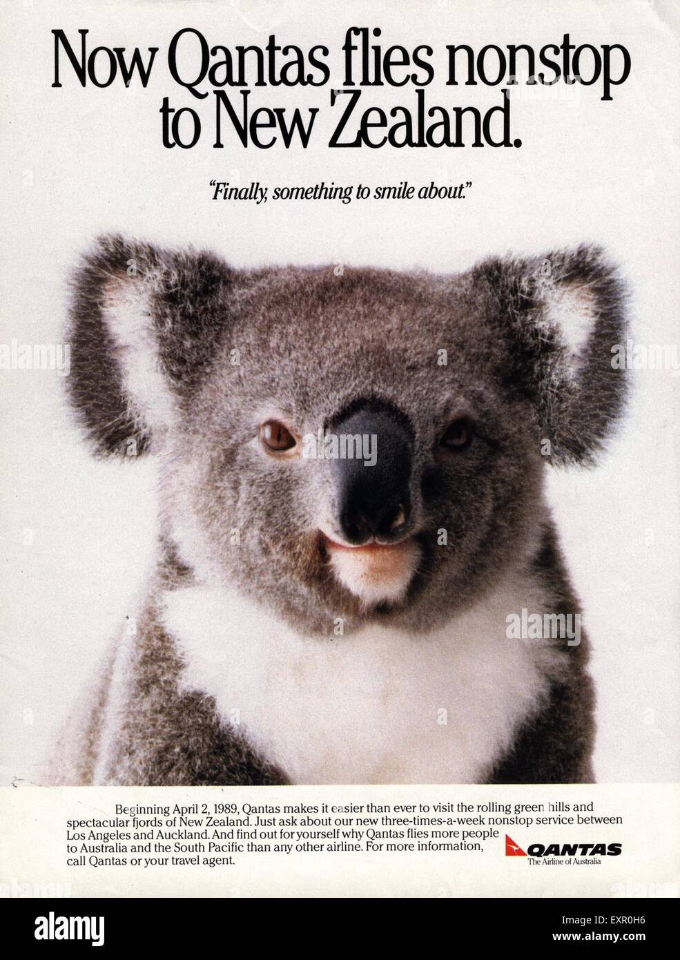 1980s UK Qantas Magazine Advert Stock Photo - Alamy
