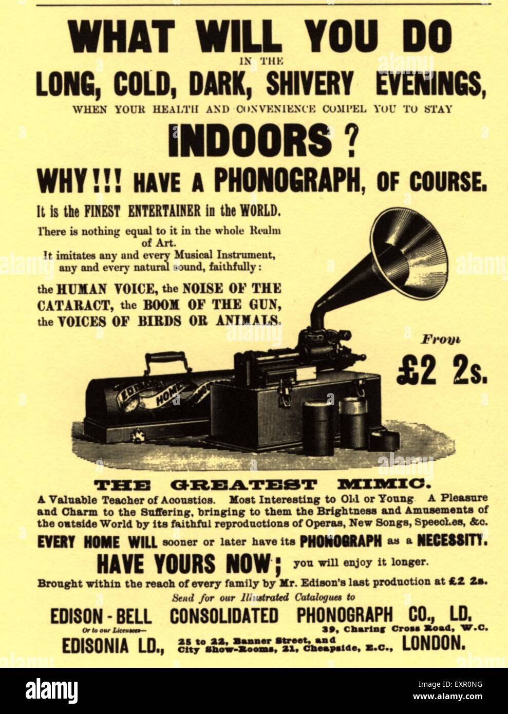 1890s UK Victorian Inventions Magazine Advert Stock Photo - Alamy